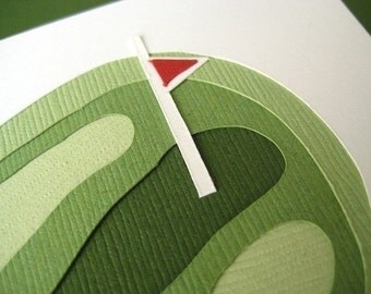 Retro Grass one hand cut art card by Crafterall on Etsy