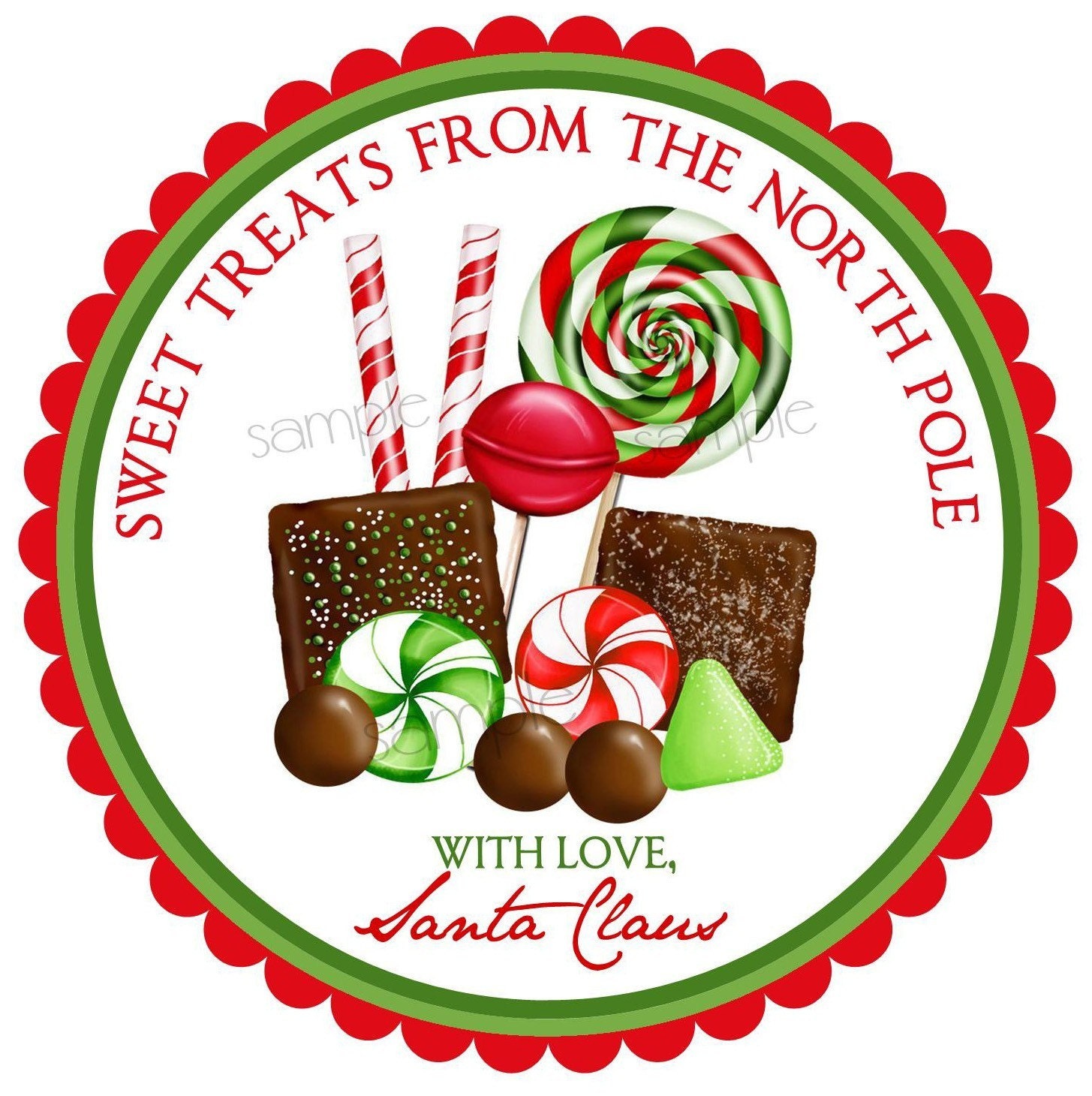 Christmas Candy Stickers Christmas Candy 3 Lollipop