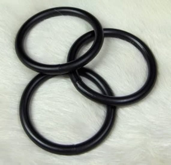 2 Inch Black Steel O Rings Pack of 2 Heavy Duty