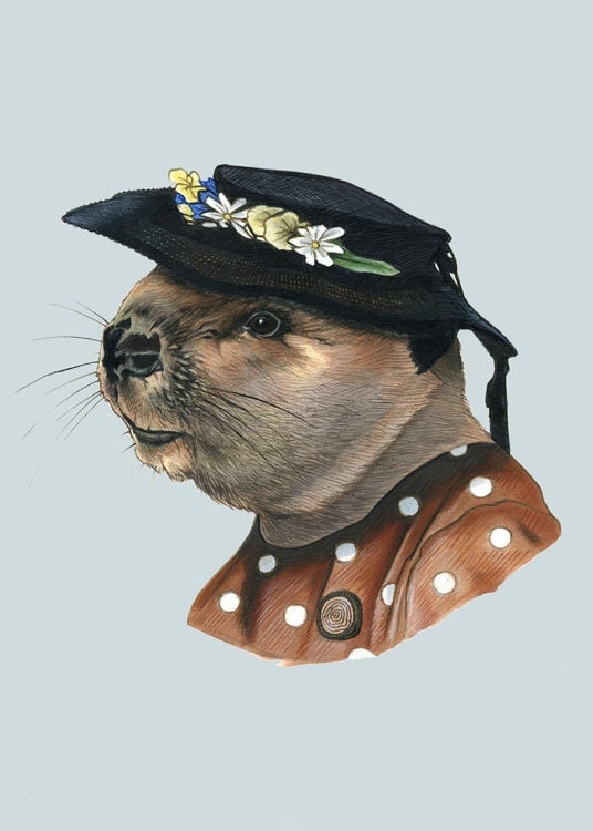 Lady Beaver art print 5x7 by berkleyillustration on Etsy