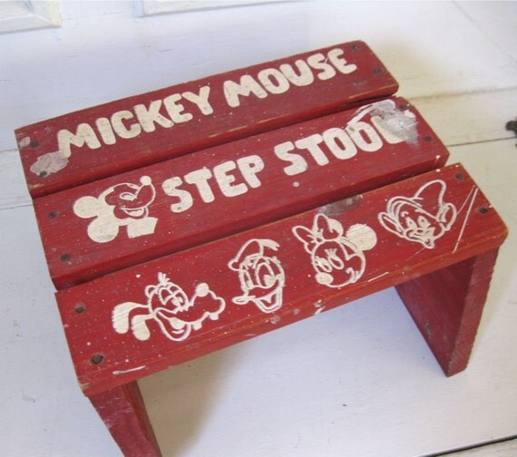 Vintage Mickey Mouse Step Stool Disney