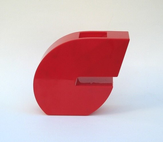 Vintage Red Plastic Letter C Bank Commerce Bank Logo Ten