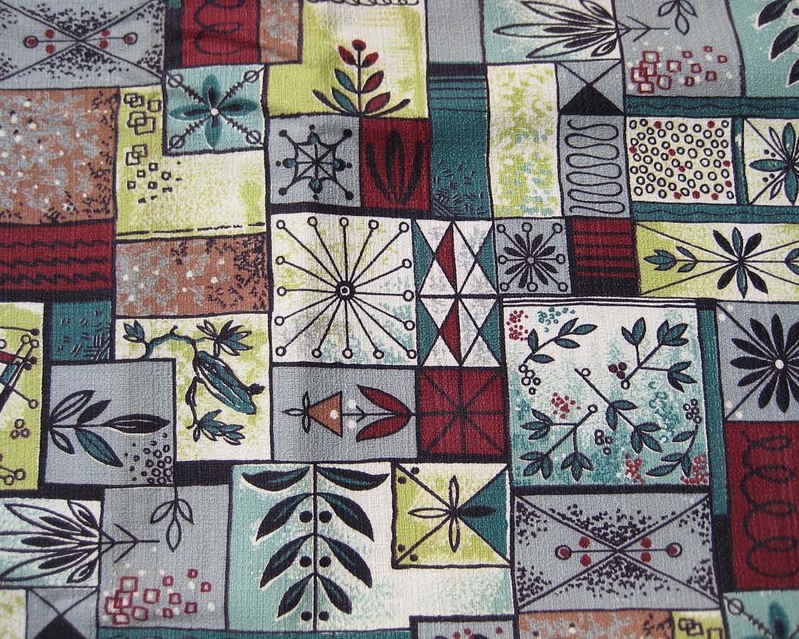 Vintage Barkcloth Fabric Mid Century Bark Cloth 6 Yards