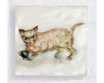 Unique cat block print related items | Etsy