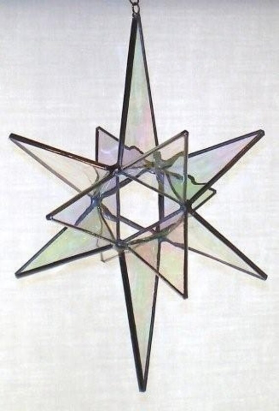 12 Point Stained Glass Moravian Star Glass Art By Glassartbyjoe
