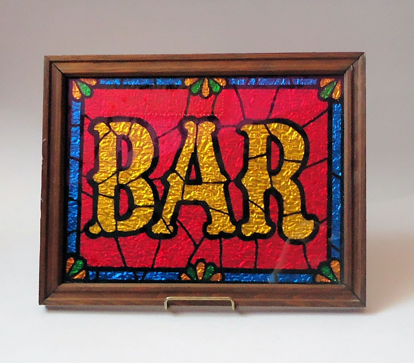 VINTAGE Glitter Art Foil BAR SIGN