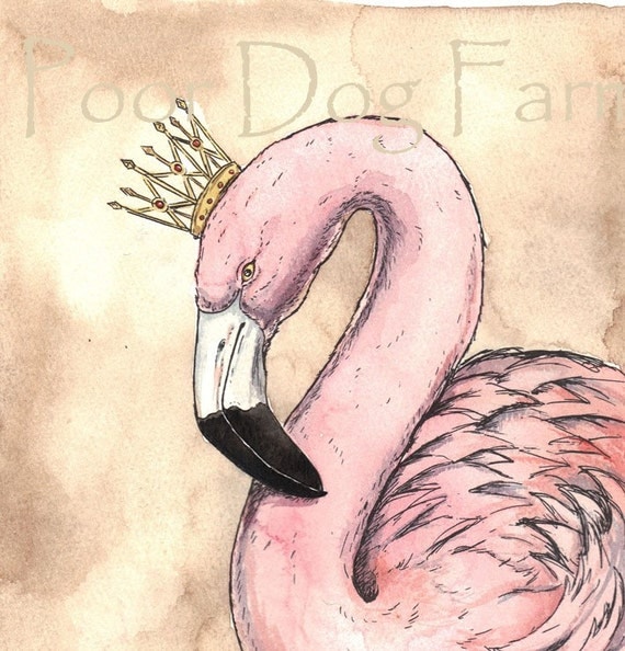 Pink Flamingo Queen 5x7