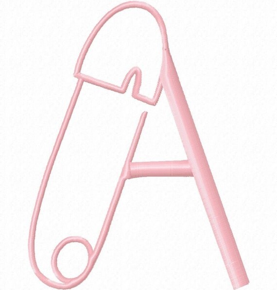 DIAPER PIN Alphabet Fonts Embroidery Machine by IzabellasCloset