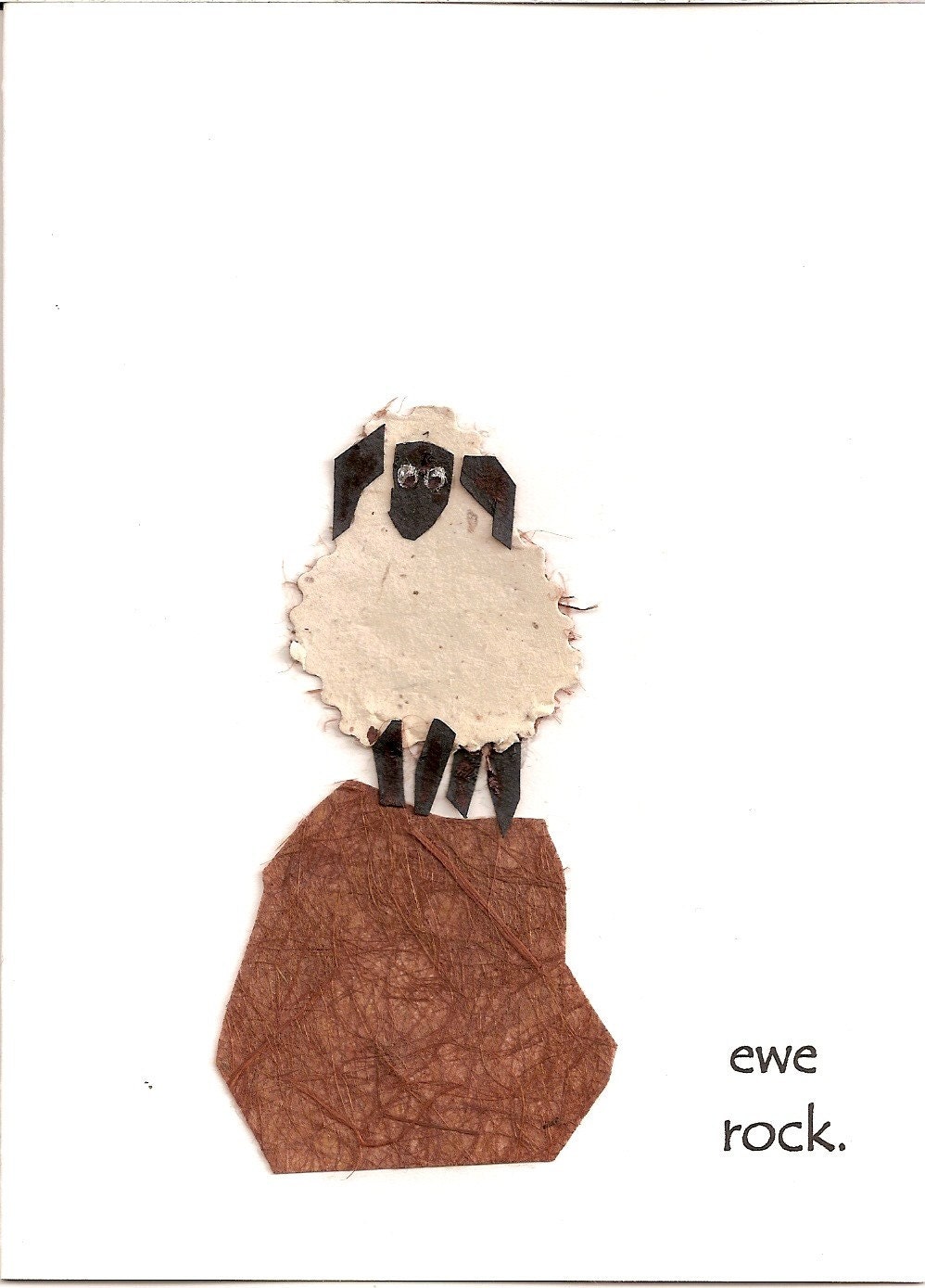 Handmade ewe rock card 9