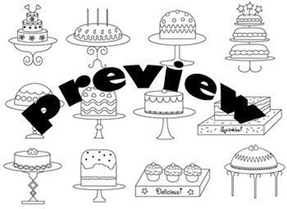 Items similar to Cakes Embroidery Pattern on Etsy
