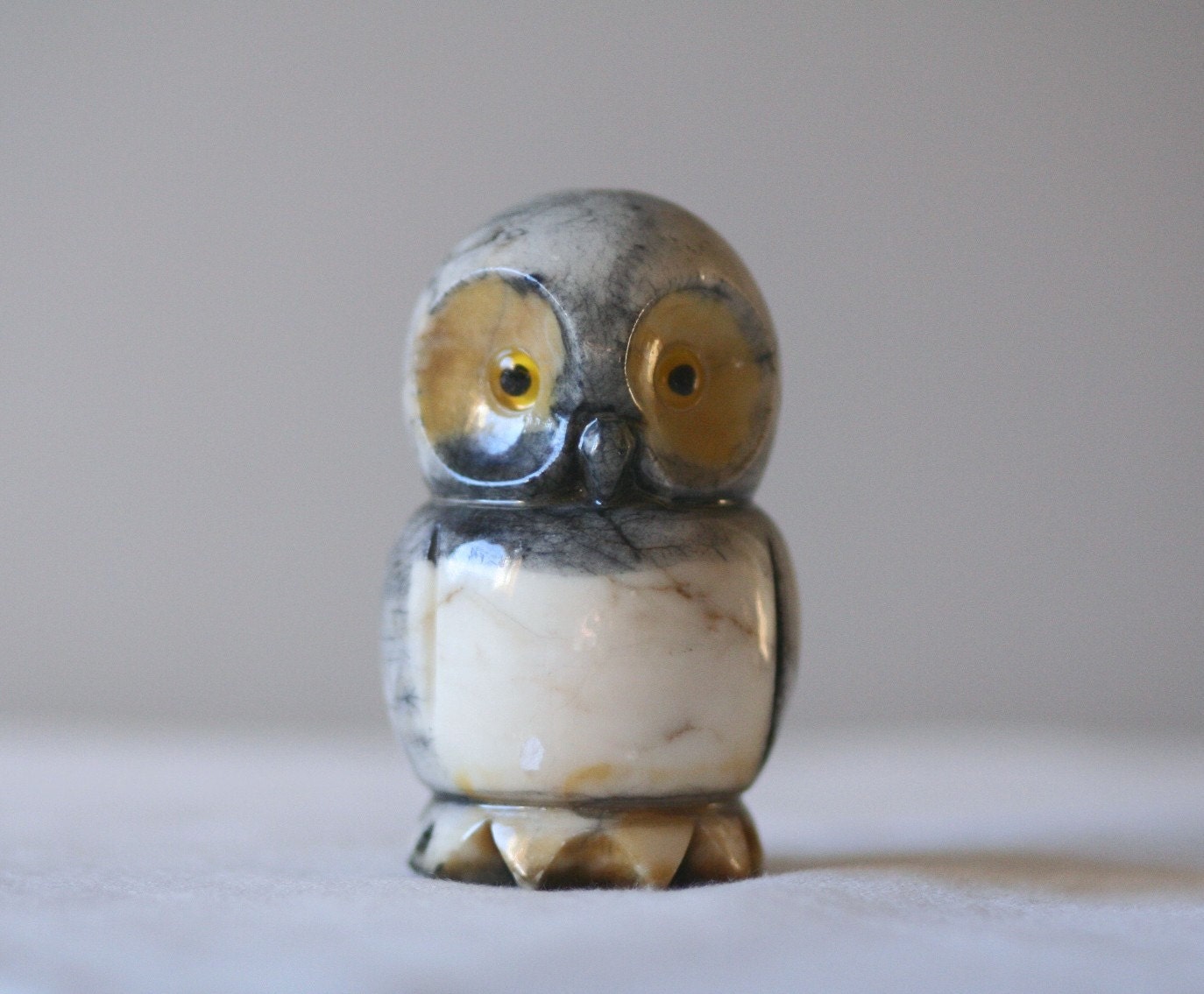 vintage marble owl figure