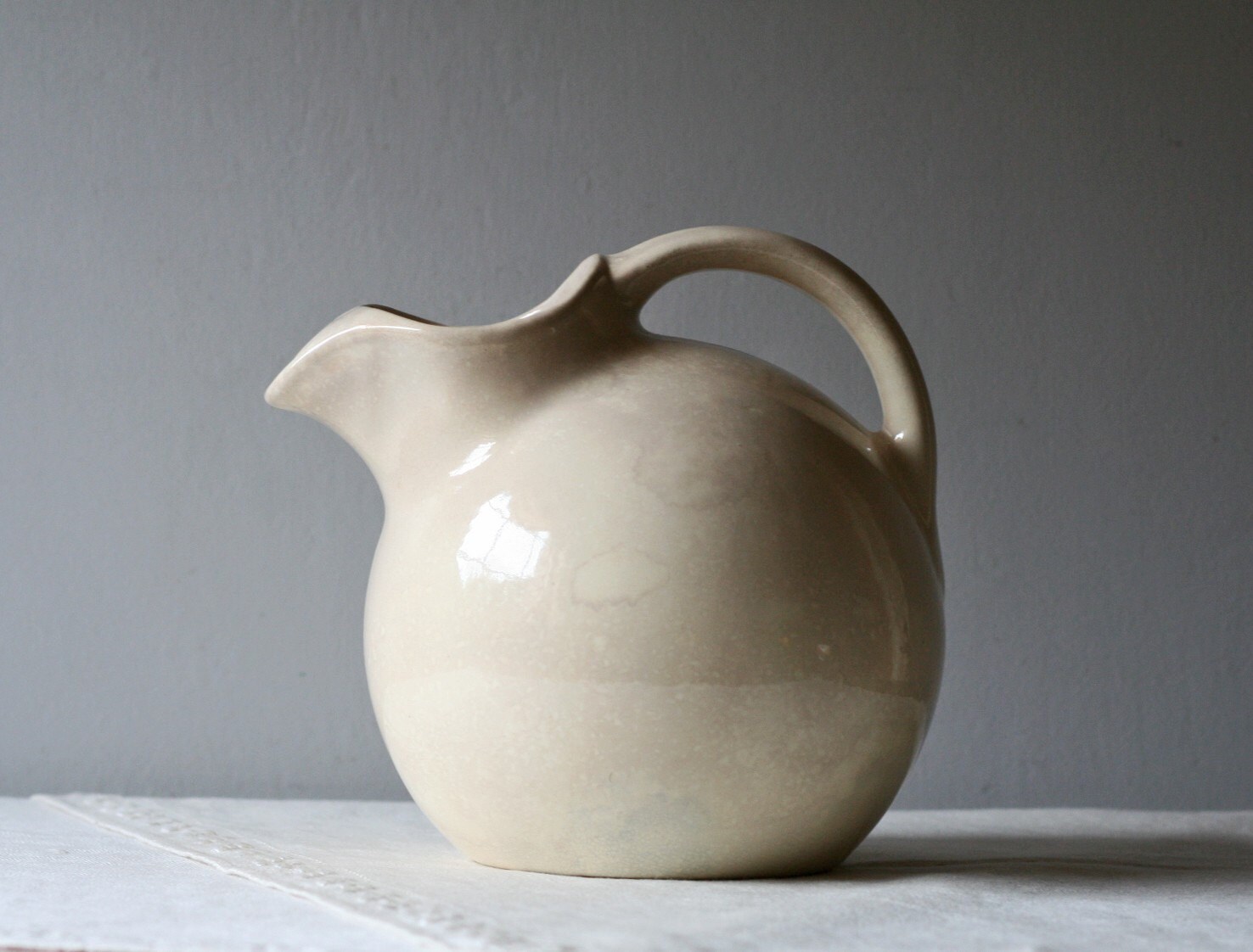 vintage white pitcher
