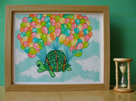 Floating Turtle 8x10 Print by MyZoetrope on Etsy