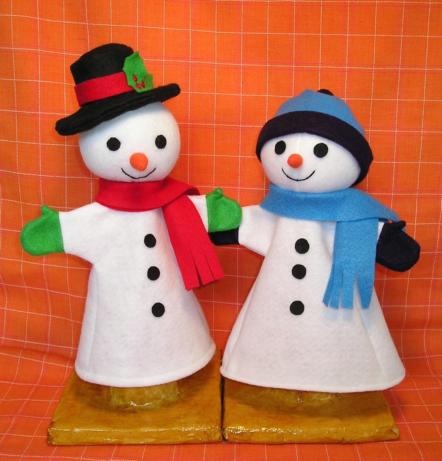 Snowman Puppet Pattern reserved for by banyantreefeltworks on Etsy