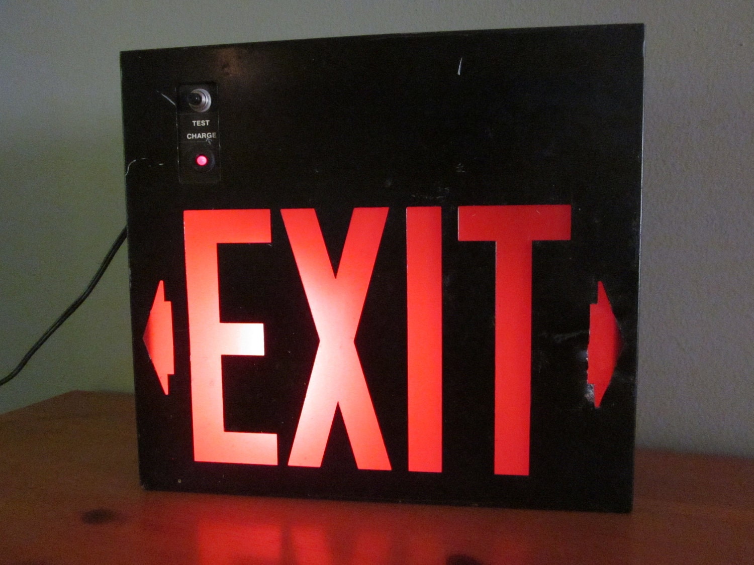 Vintage Metal Light Up Exit Sign