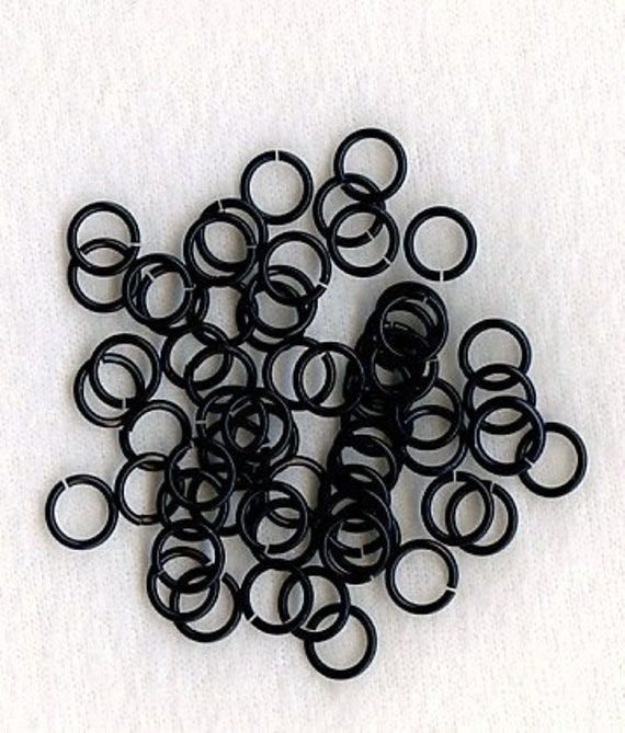 9mm Anodized Aluminum Jump Rings BLACK