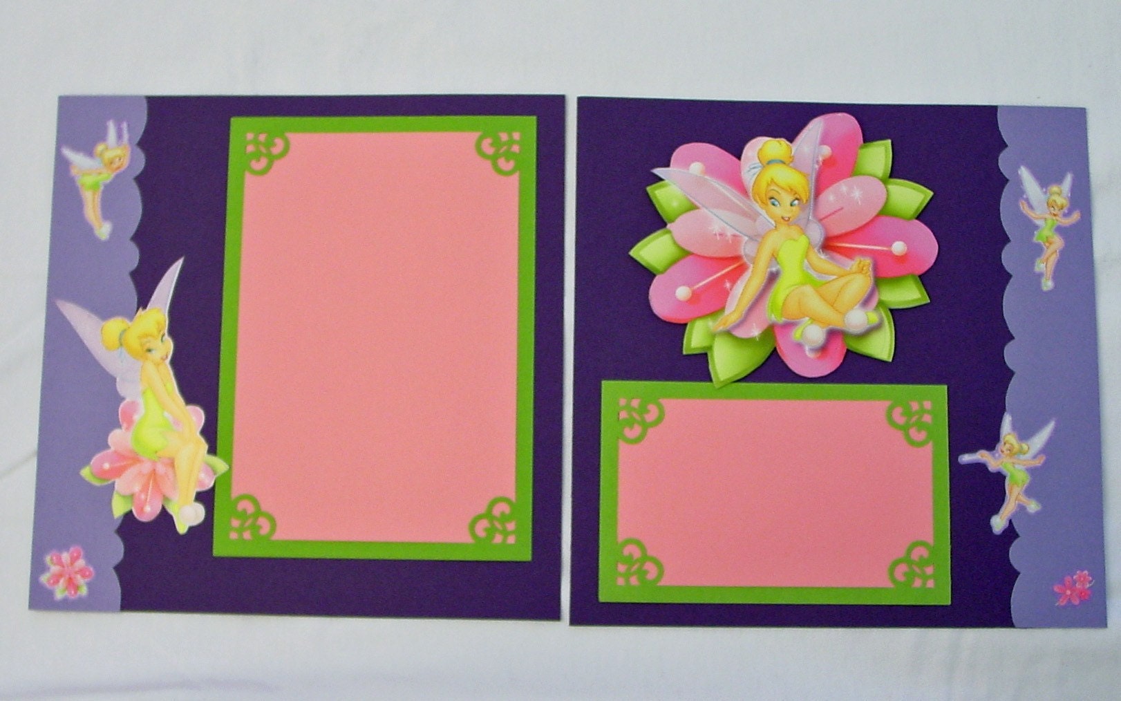 Tinkerbell 8x8 double page scrapbook layout