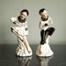 Vintage Figurines Ballerina Ceramic Dancer Statues Black