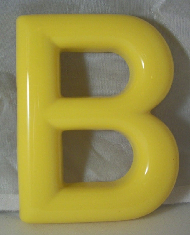Six Inch Helvetica Round Face B Yellow Letter B Supply
