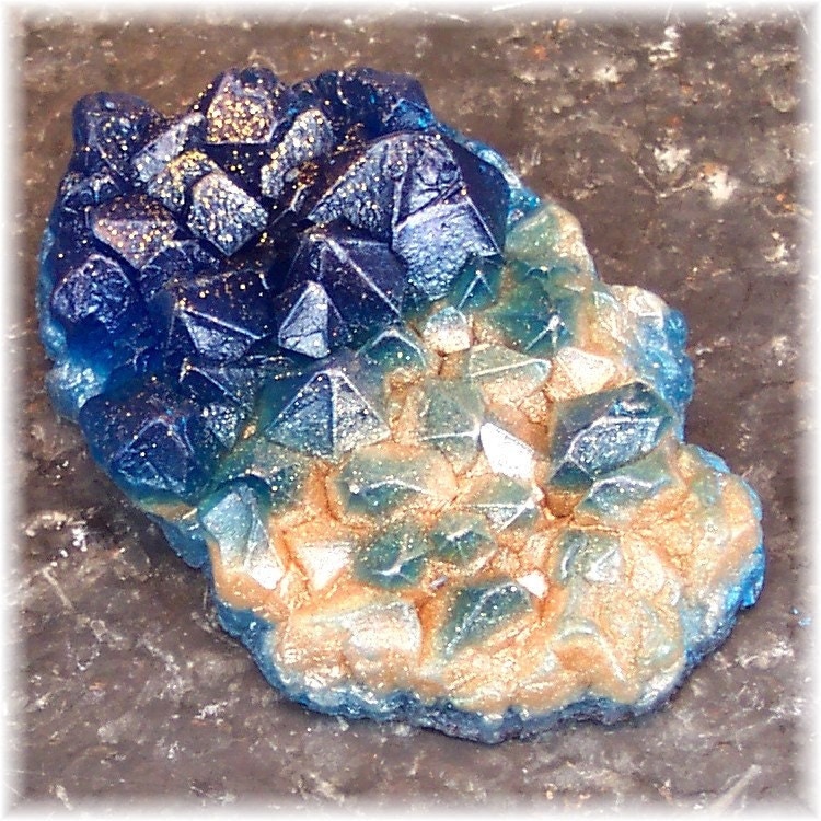 Sapphire Blue Geode Glycerin Soap Low Crystal Formation One