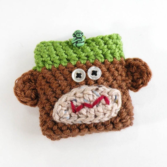 Items similar to MONKEY TEA BAG COZY / POCKET POUCH - Carter on Etsy