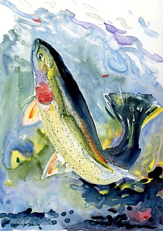 Cutthroat Trout original watercolor painting by artist Barry