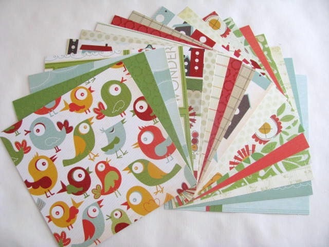 DCWV Paper Stack SONG BIRD Cardstock 18-6x6 Sheets