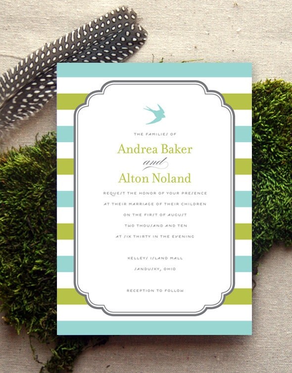 Simple Stripe Invitation – OnePaperHeart – Stationary & Invitations