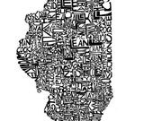 Personalized map art typography photograph prints by CAPow