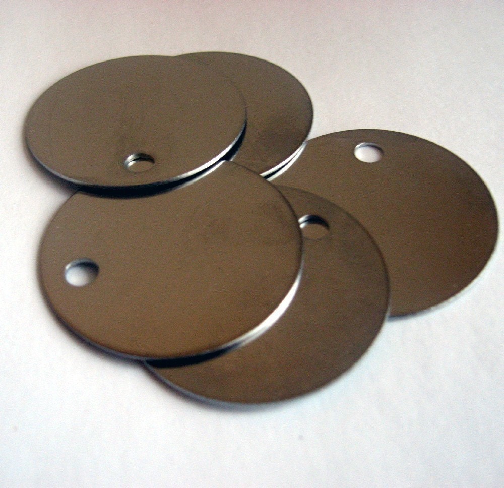 Blank metal engraving and stamping tag round qty 10 large