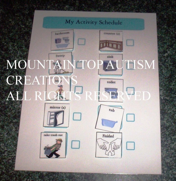 Pecs Autism Clean Bathroom Schedule