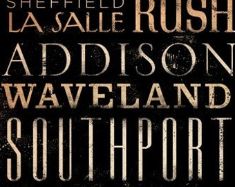 Chicago Streets Typography Canvas Art graphic art by geministudio