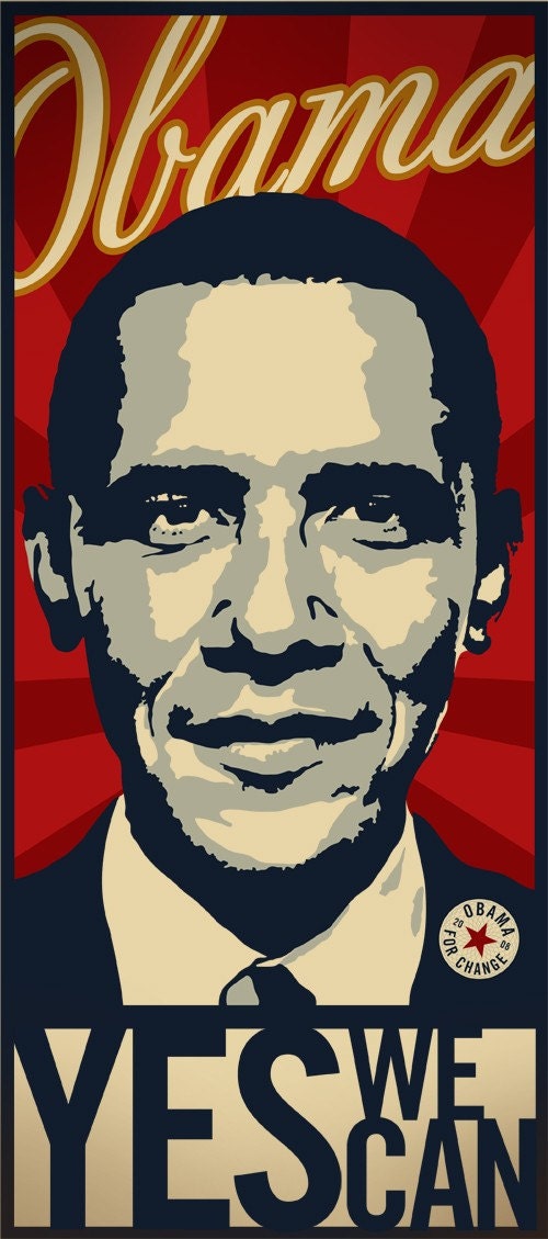 Barack Obama YES WE CAN poster 2008 for president