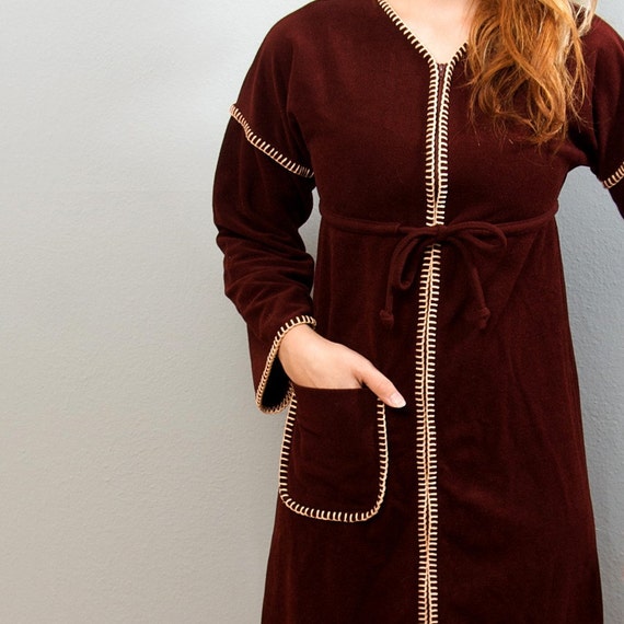 Rich Chocolate Brown Vintage CABIN Lounge Robe