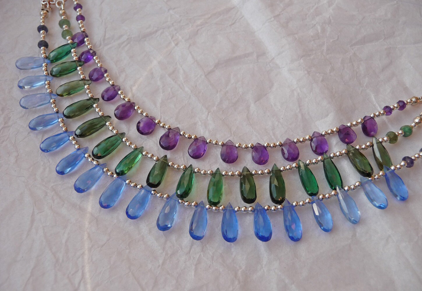 Cleopatra Gemstone Collar Necklace Sapphire Emerald