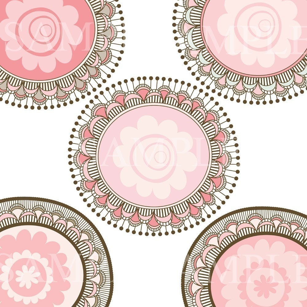 Decorative Circle Clip Art for commercial by TracyAnnDigitalArt