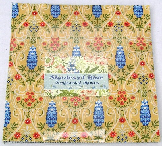 Moda SHADES OF BLUE Layer Cake Fabric Squares Kit