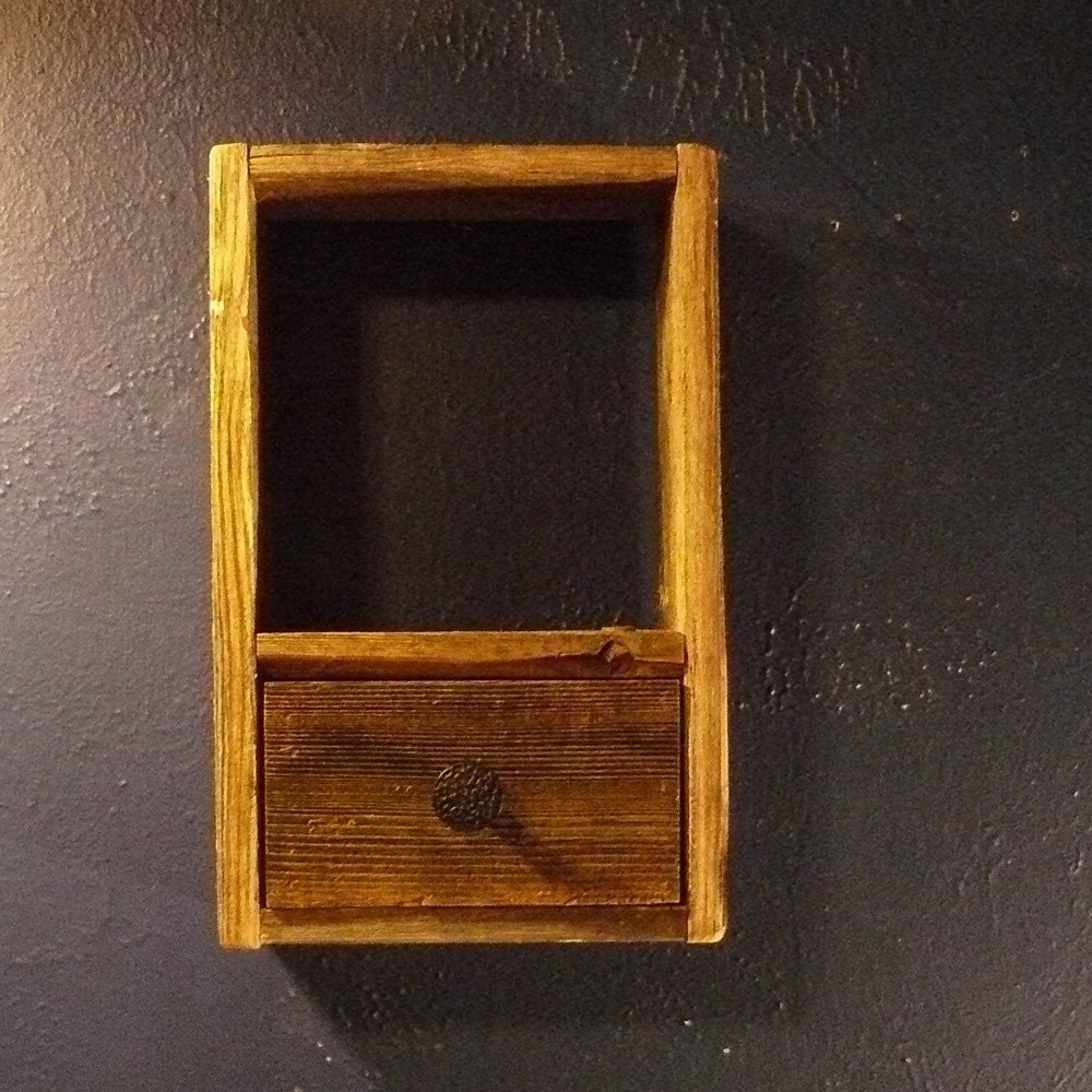 Barnwood shadow box with drawer
