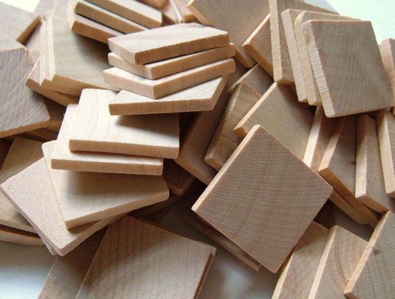 1'' Flat Wooden Squares 200 pieces