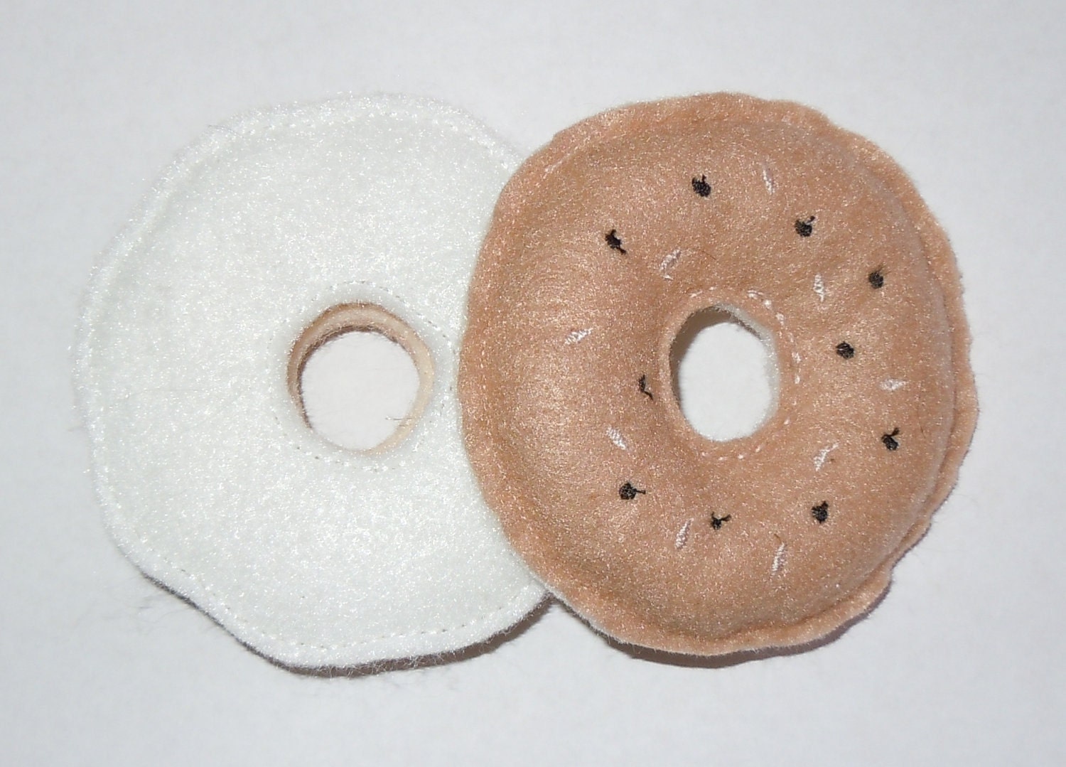 Felt Play Food Bagels with Cream Cheese Machine Embroidery