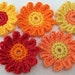 Crocheted Fall Flowers 12 Petals