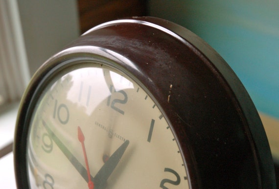 Vintage School Clock Classroom Industrial Style by domestikate