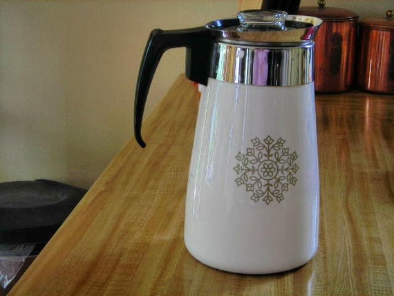 Vintage corning ware stove top percolator 9 cup coffee pot