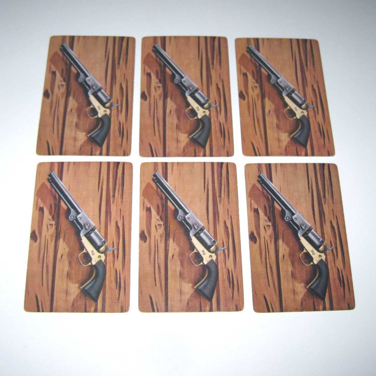 Vintage Playing Cards with Gun or Pistol on by grandmothersattic