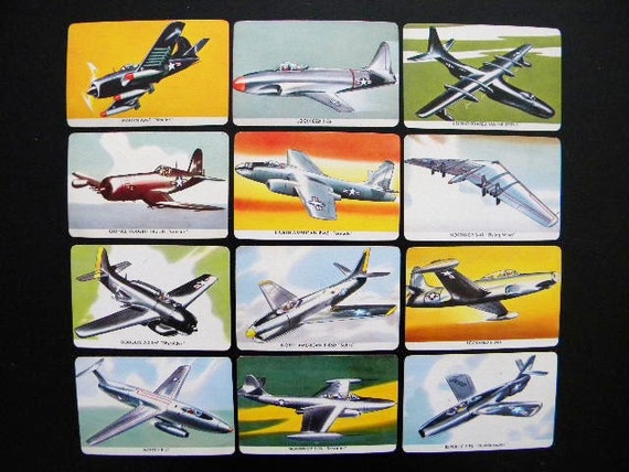 Vintage Aircraft Trading Cards by SongbirdSalvation on Etsy