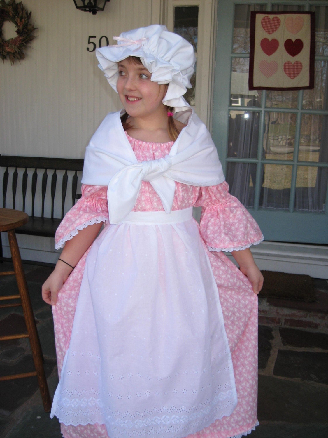 American Felicity Colonial Girls Costume Dress Pioneer Civil