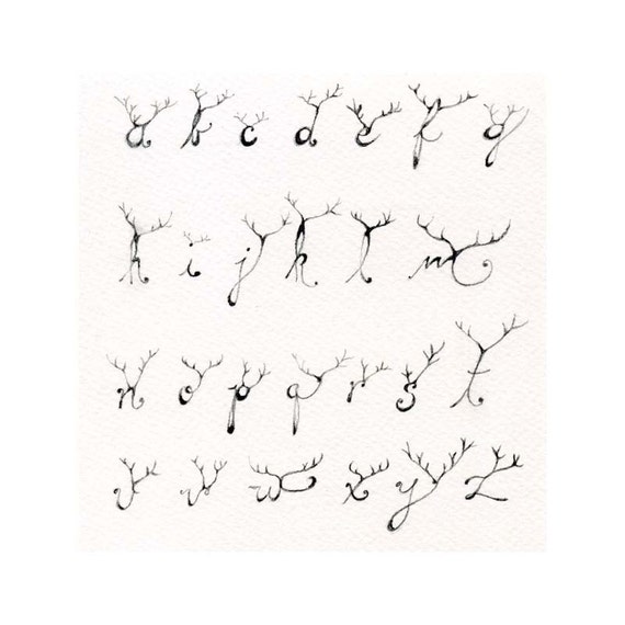 Antler Alphabet 8.5 x 8.5 Print