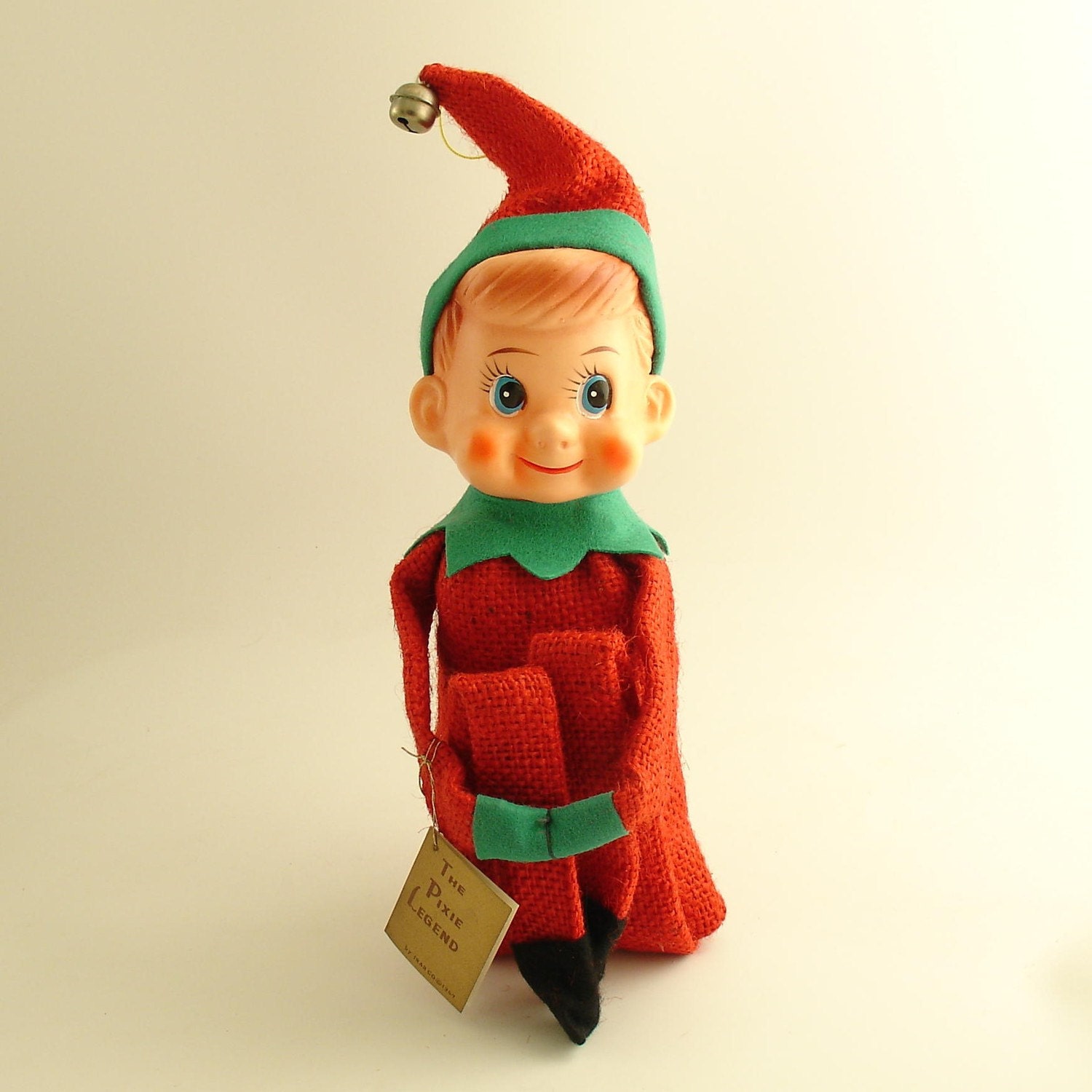 Vintage Christmas Large Pixie Doll w The Legend Tag