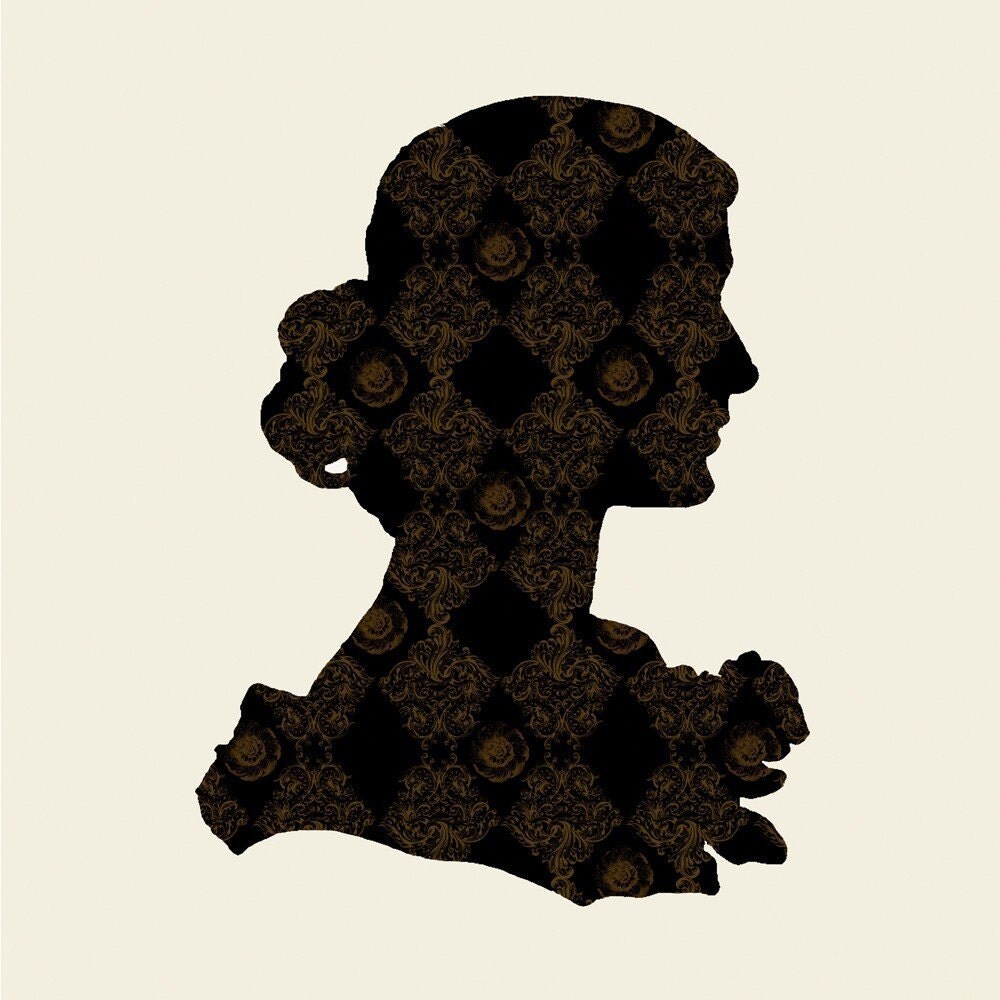 Old Fashioned Silhouette of Lady Patterned