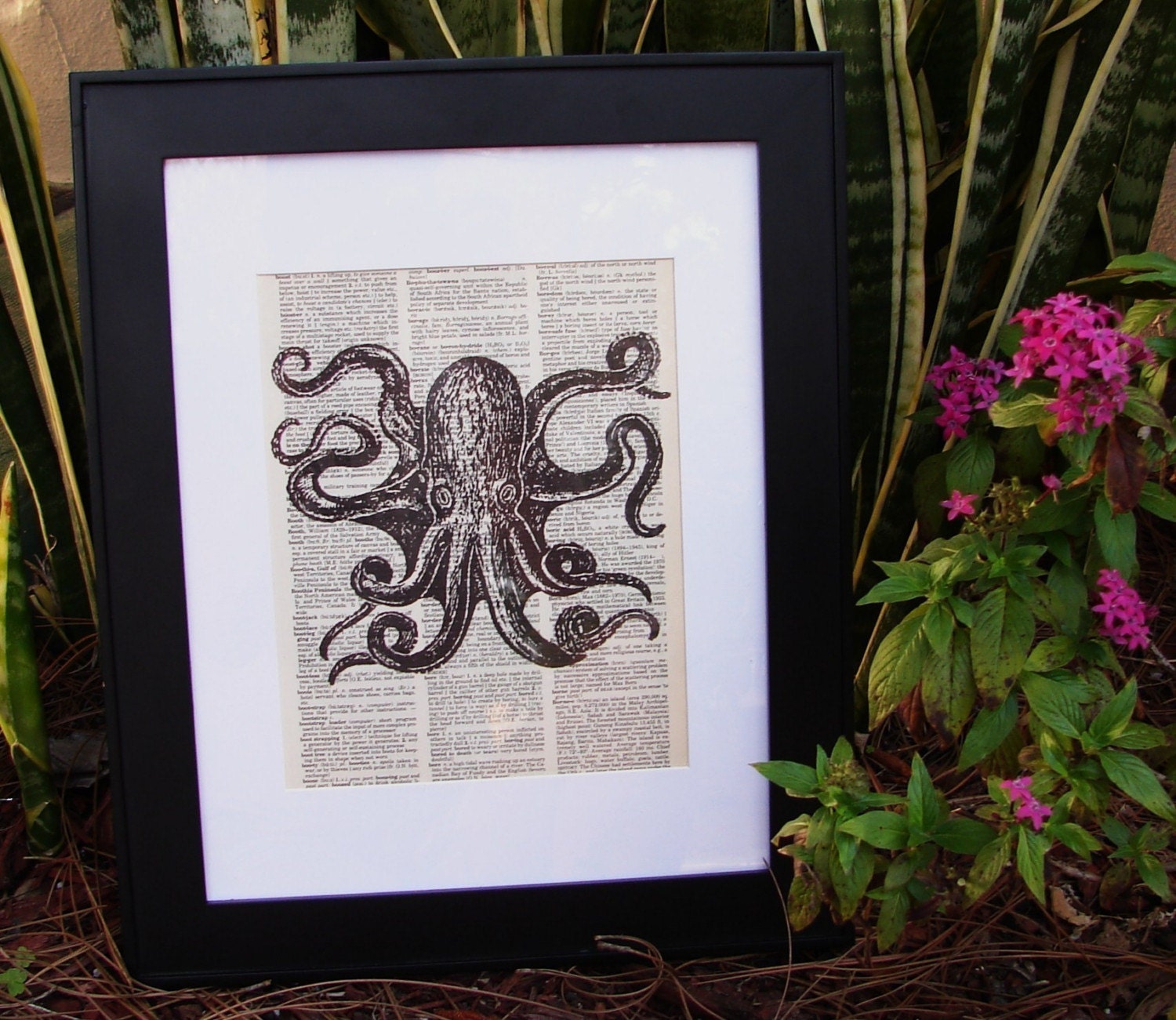 Vintage DICTIONARY Art Print Butterfly Illustration 8x10